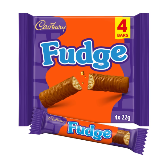 Cadbury Fudge Chocolate Bar 4 Pack Multipack (4 x 22g) – Grampys Sweet ...